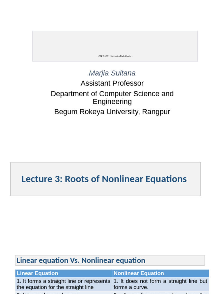 Numerical Methods_Lecture-03 | PDF | Equations | Mathematical Concepts