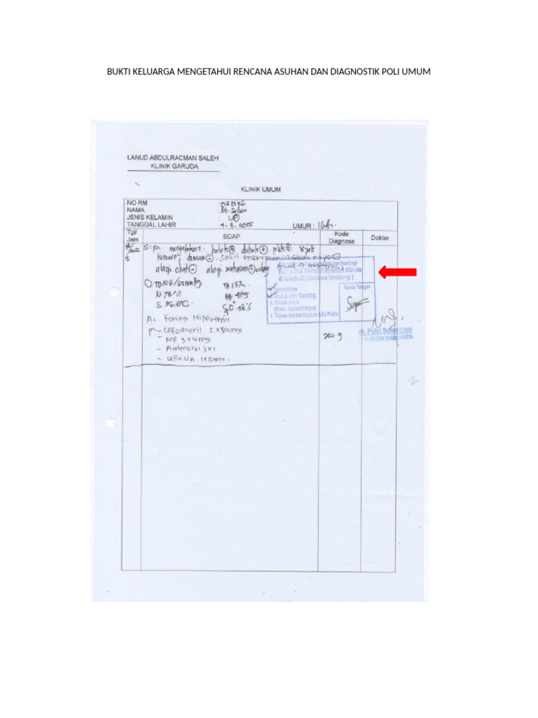BUKTI KELUARGA MENGETAHUI RENCANA ASUHAN DAN DIAGNOSTIK 2 | PDF