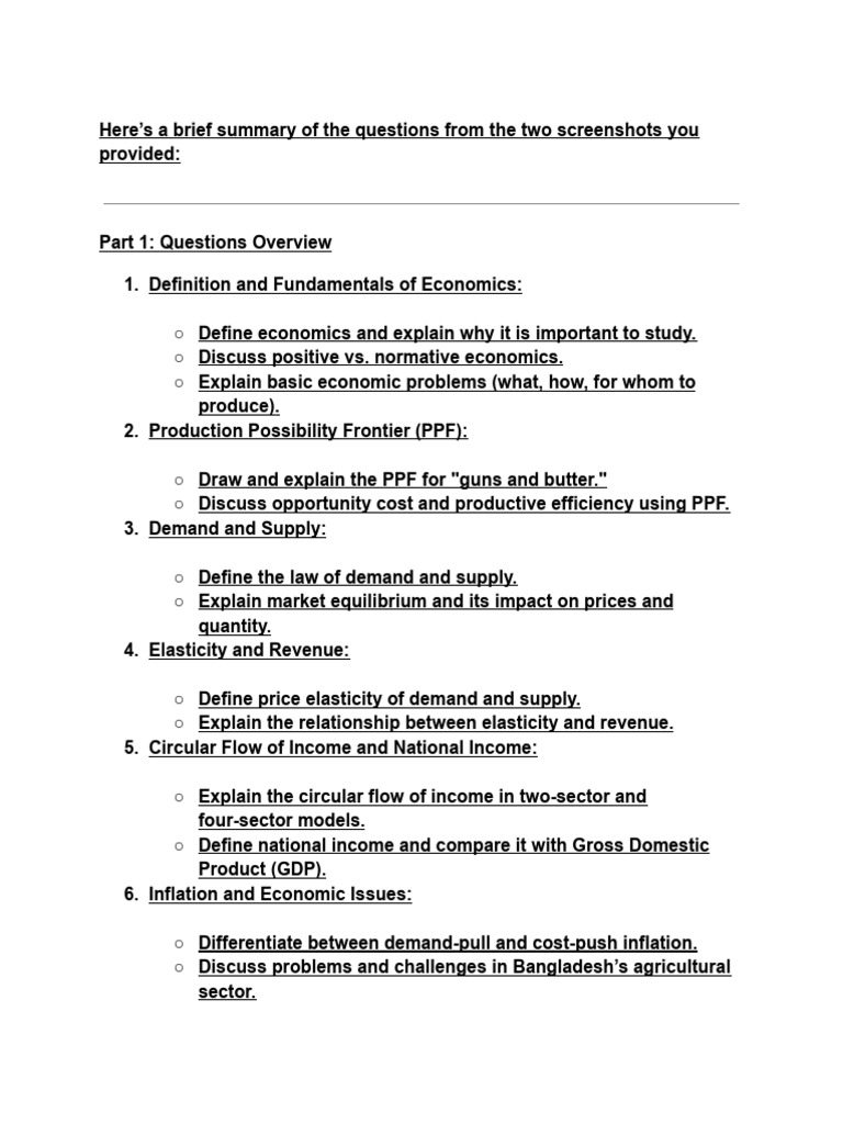 Here’s a brief summary of the questions from the two screenshots you ...