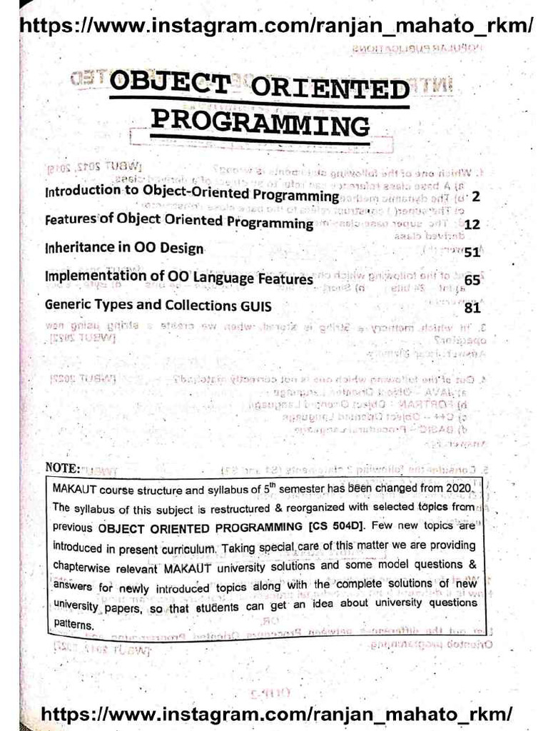 Oops 5th Sem 2024 Organizer | PDF