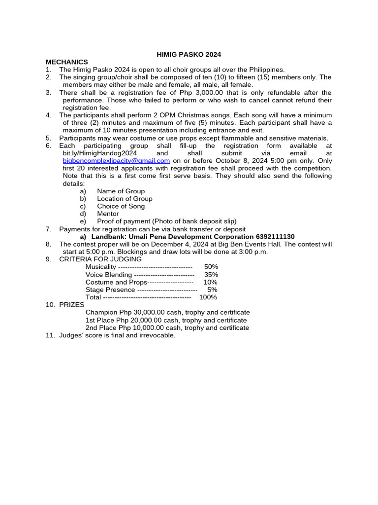 Himig Handog Mechanics | PDF