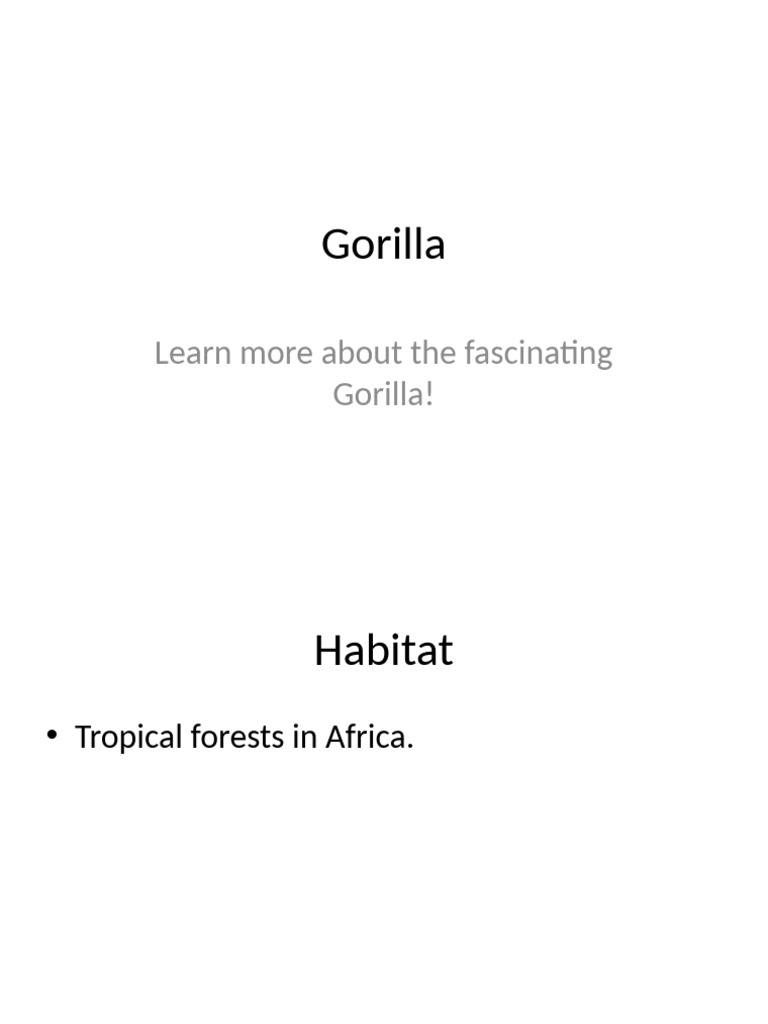 Gorilla Presentation | PDF