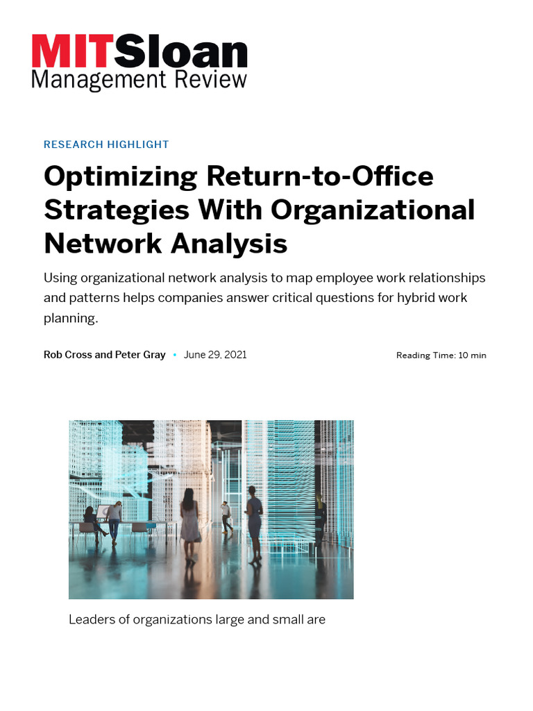 Optimizing Return-to-Office Strategies With Organizational Network Analysis | PDF | Innovation