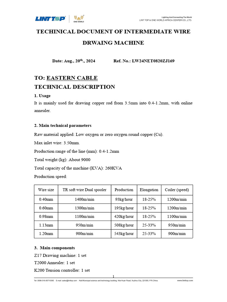 N-Technical Document of Intermediate Wire Drwaing Machine ...