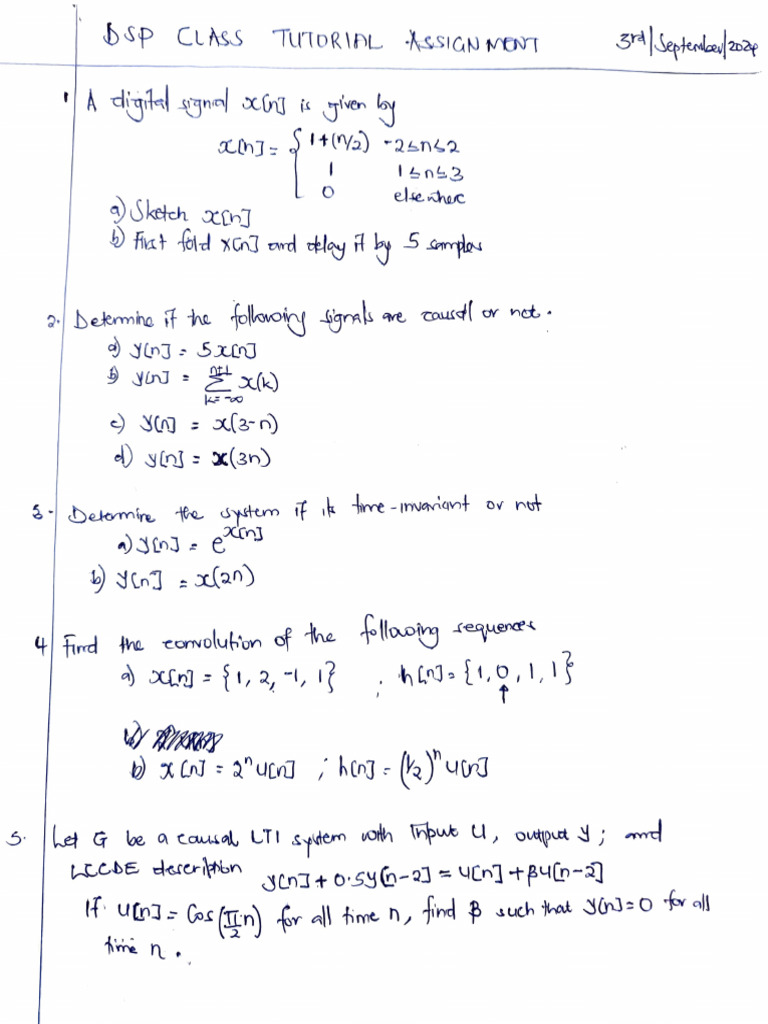 DSP CLass Tutorial Assignment 1 | PDF