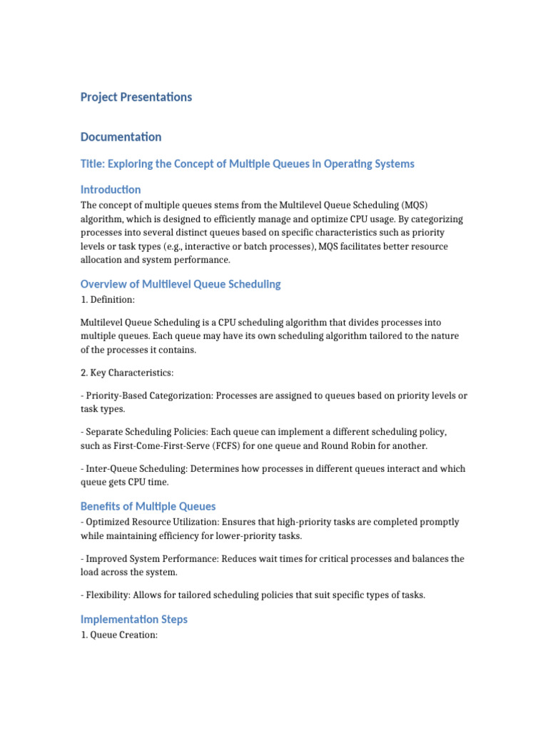 Multiple Queues Documentation | PDF | Scheduling (Computing) | Computing