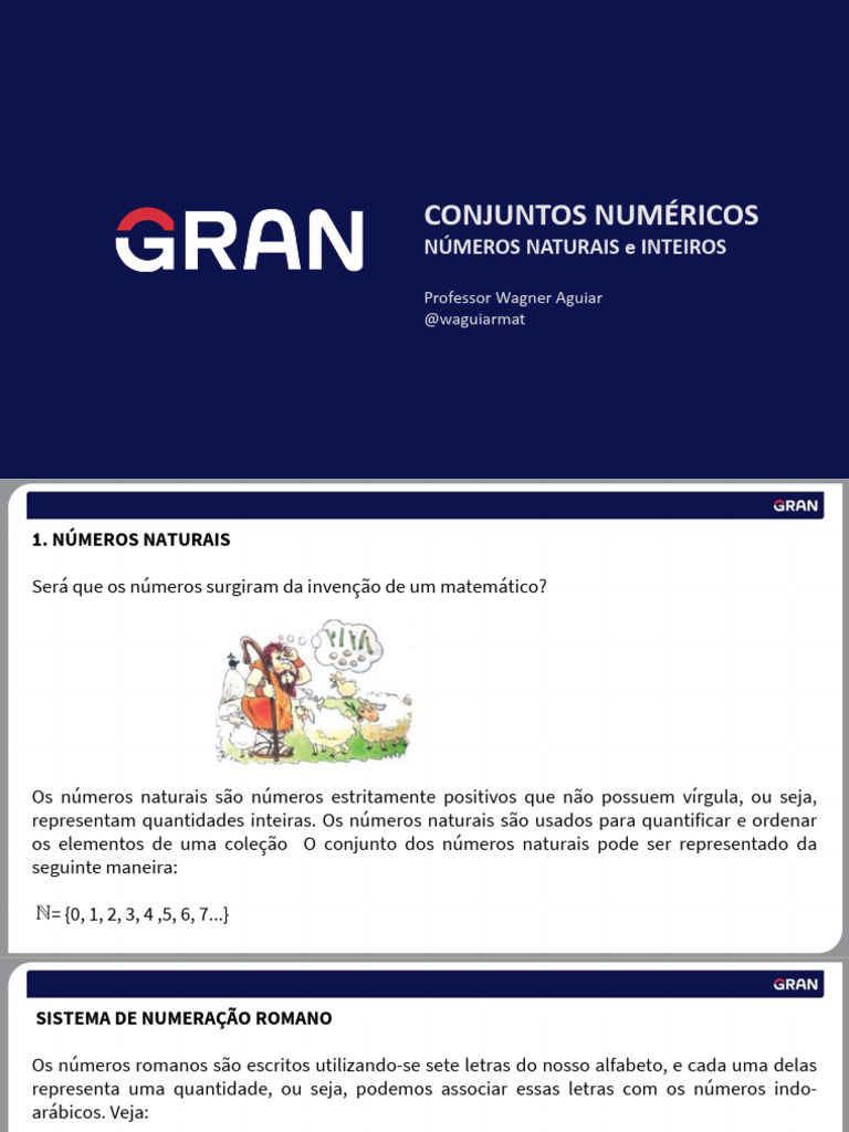 1 - Números Naturais e Inteiros | PDF | Número inteiro | Lexicologia