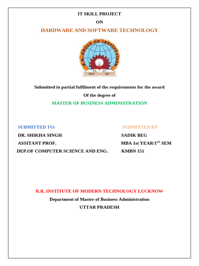 IT Skills in Hardware & Software Tech | PDF