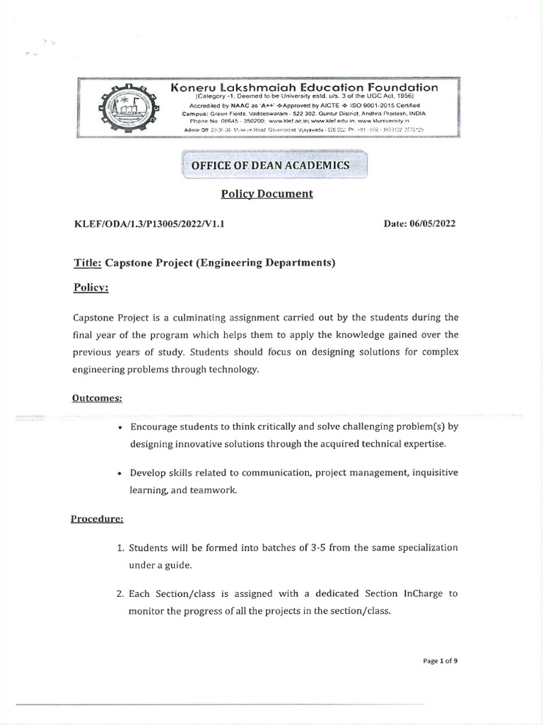 Capstone Project Guidelines | PDF