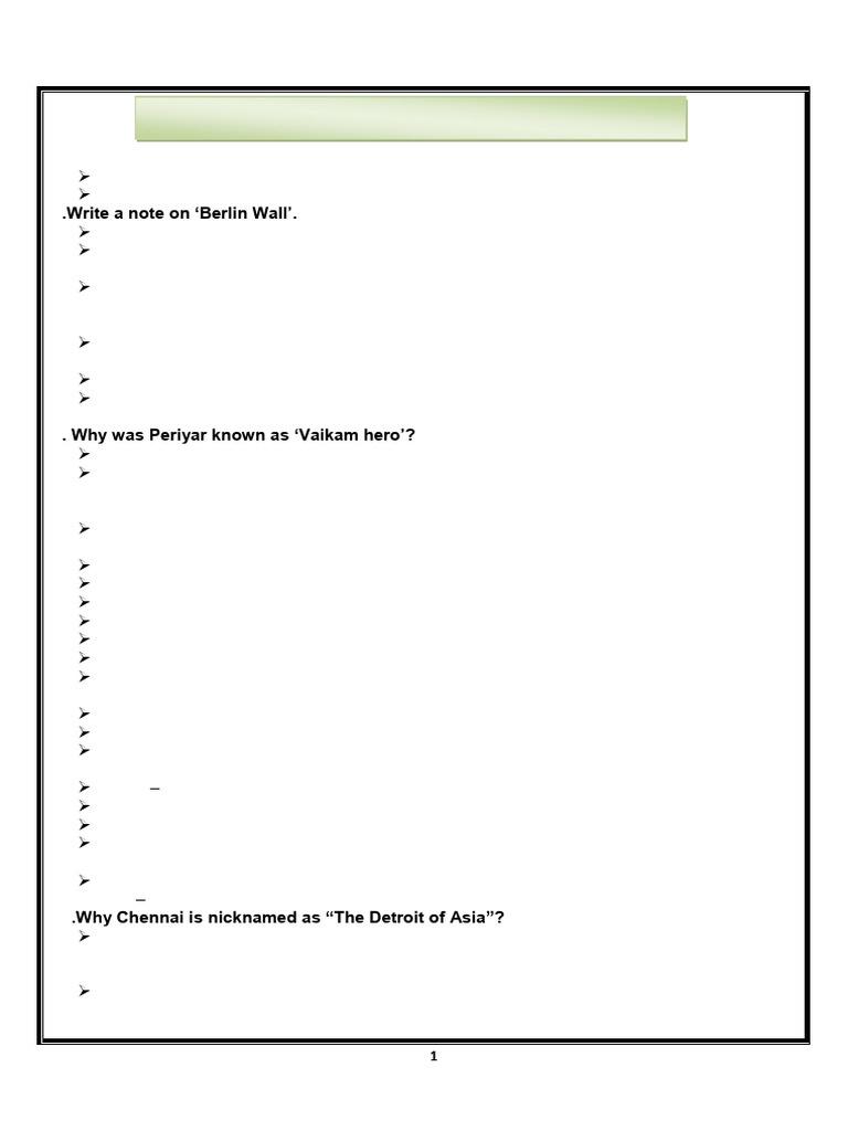 10th SS Compulsory Questions Em-1 | PDF