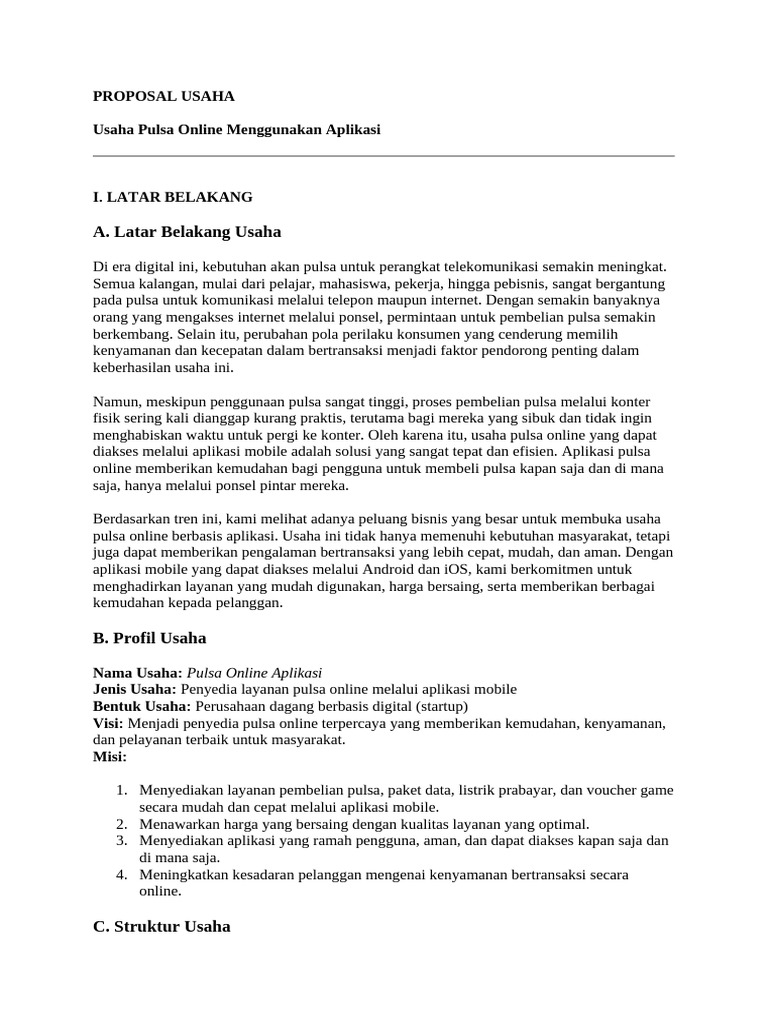 Proposal Usaha | PDF