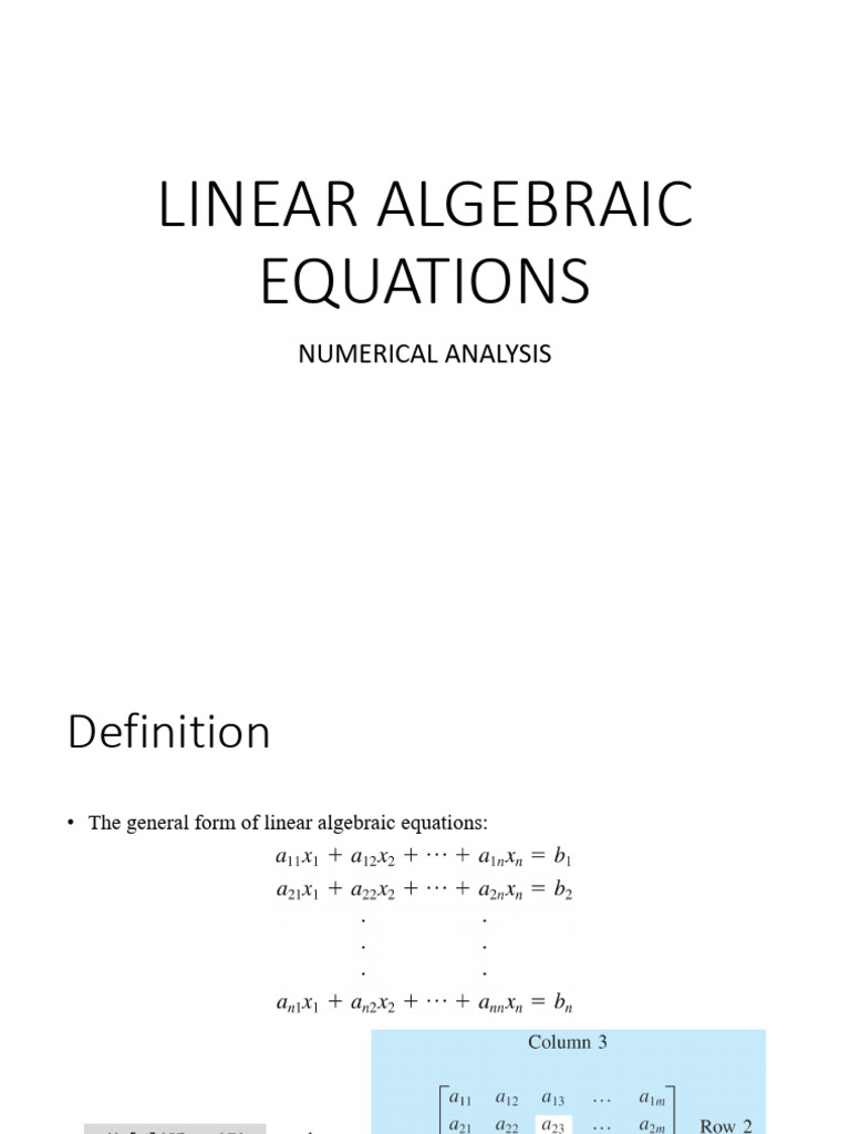 Linear Algebraic Equations | PDF | Determinant | Equations