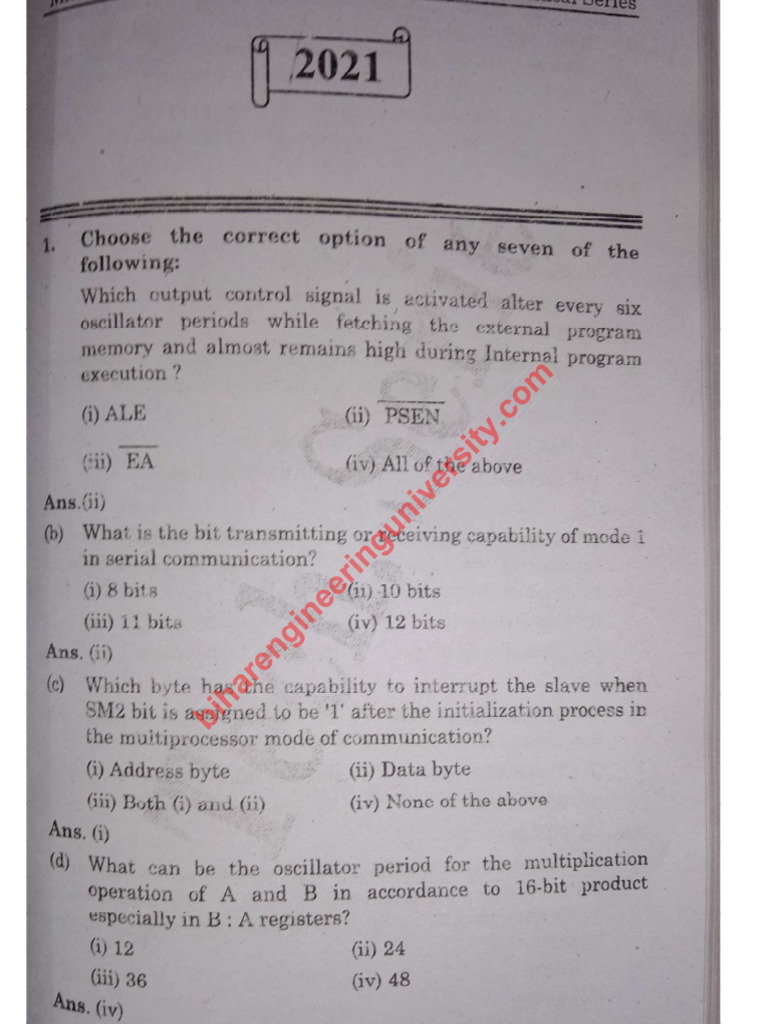 Microprocessor 2021 Beu Pyq Solution | PDF
