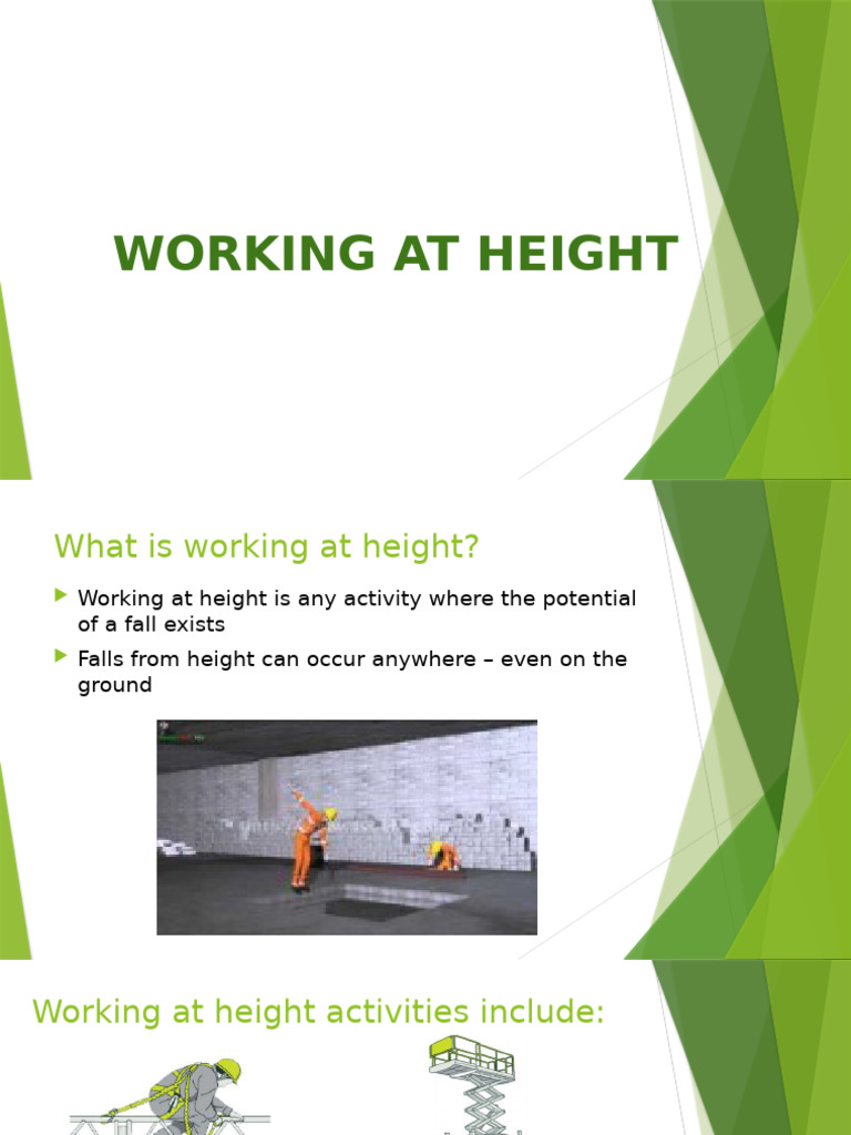 Working at Height Presentation | PDF | Safety