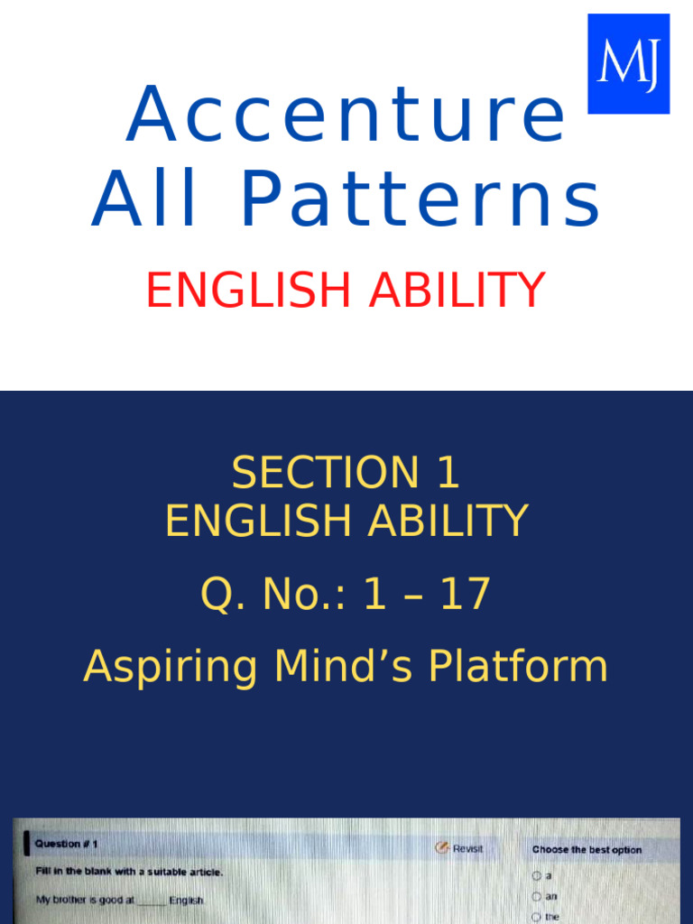 Accenture English Ability All Patterns | PDF