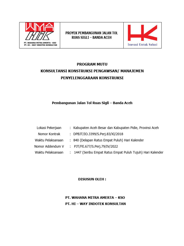 PROGRAM MUTU Rev.01 | PDF