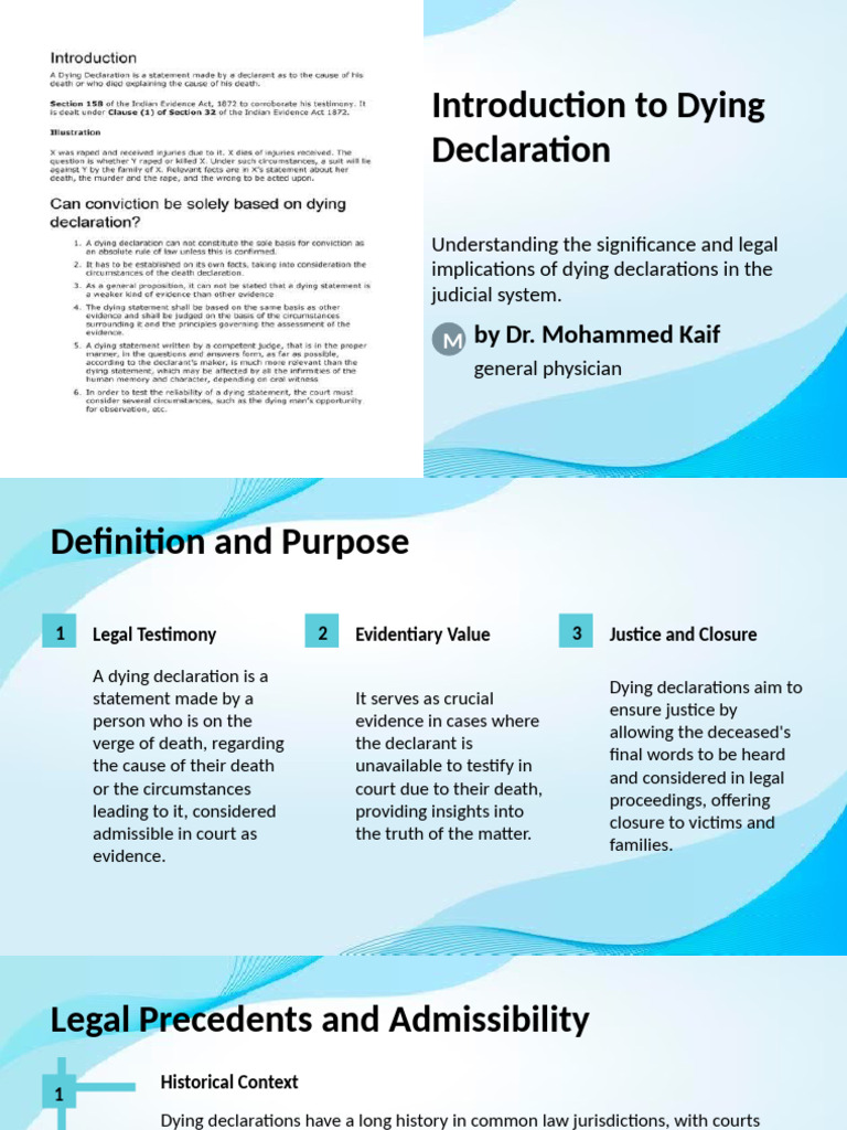 Dying Declaration | PDF | Evidence (Law) | Hearsay