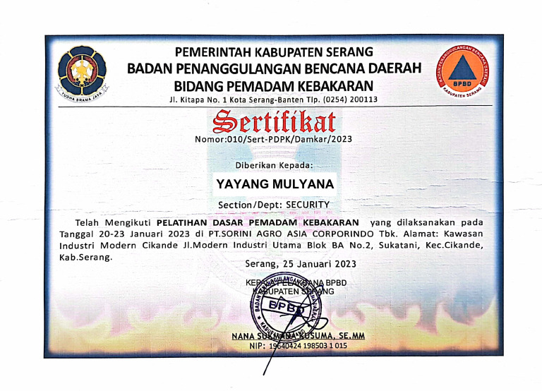 Sertifikat Yayang Mulyana - 20241221 - 123213 - 0000 | PDF