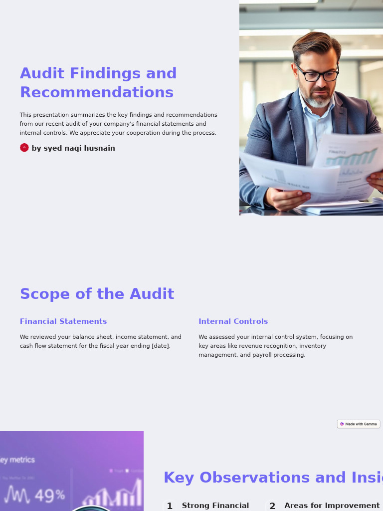 Audit Findings and Recommendations | PDF | Internal Control ...