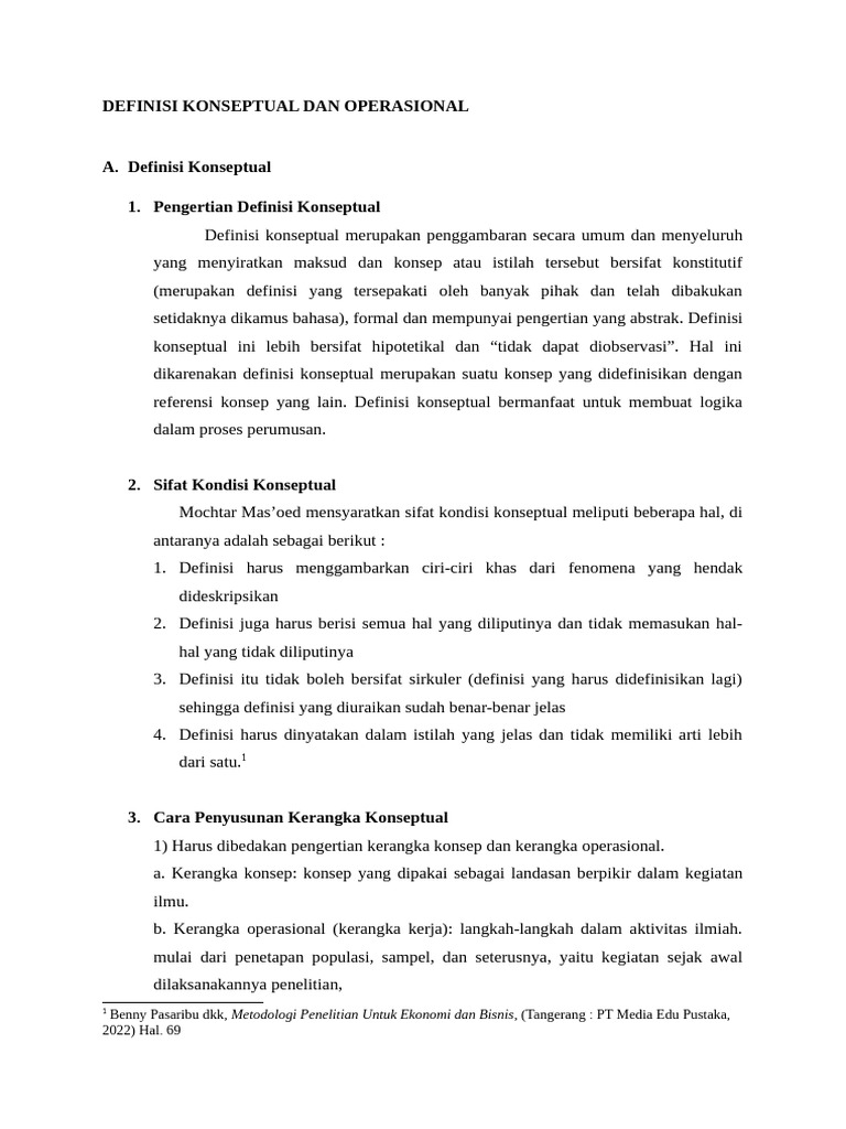 Definisi Konseptual dan Operasional | PDF