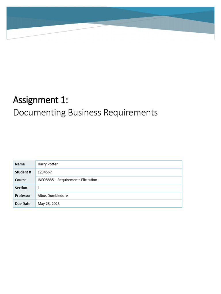 A1 Sample Bus Reqs Assignment | PDF | Computing | Information Technology