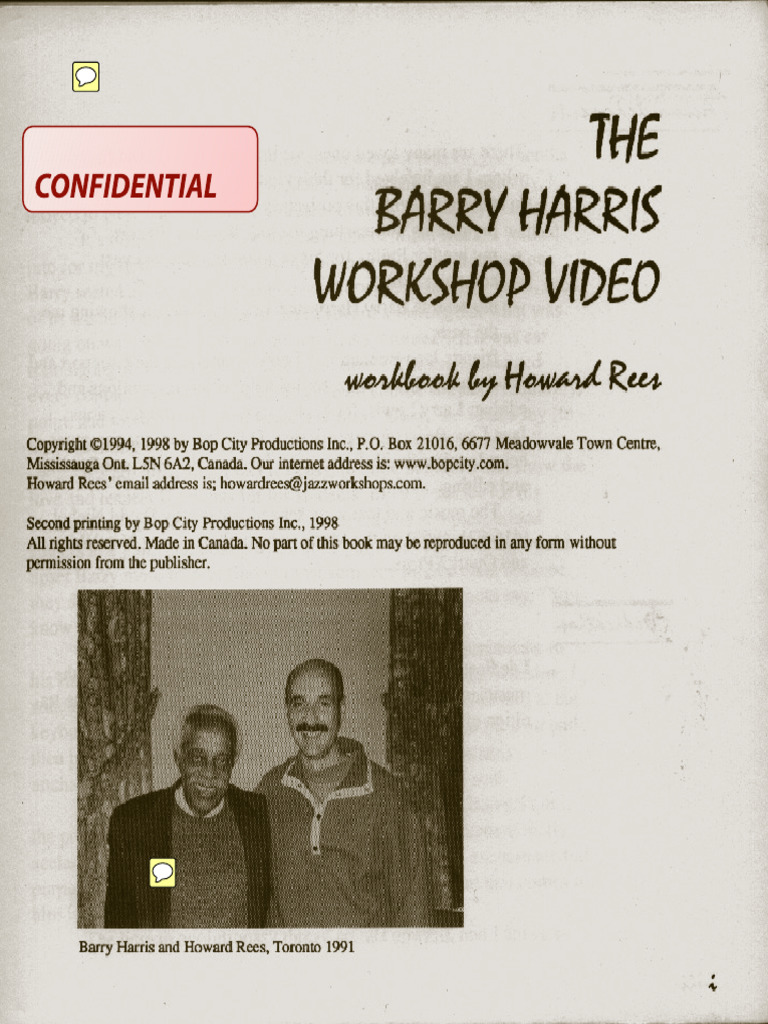 Barry Harris Jazz Workshop - Howard Rees | PDF