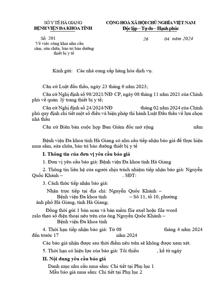 Số 201-BV-VTYT | PDF