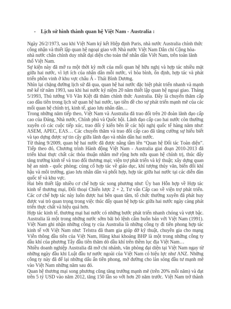 Lịch sử hình thành quan hệ Việt Nam | PDF