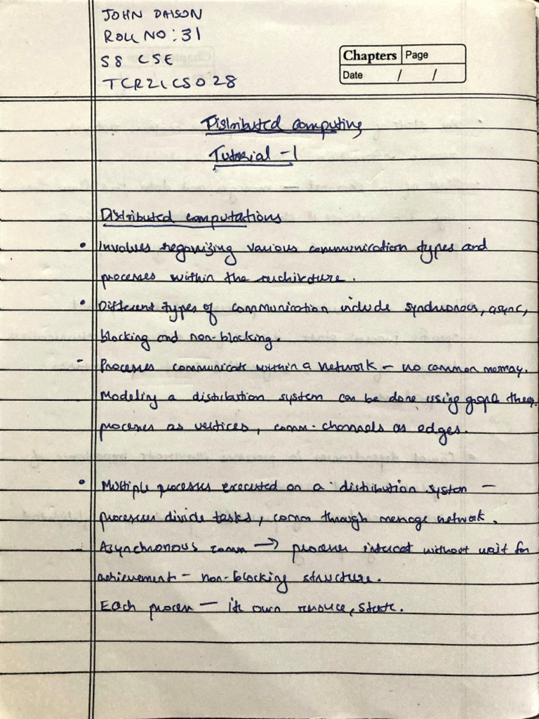 DISTRIBUTED COMPUTING TUTORIAL-1 | PDF
