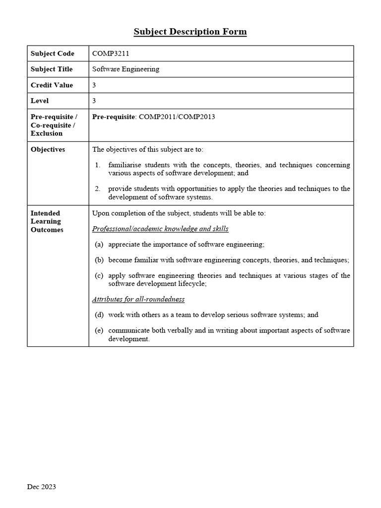 COMP3211 | PDF | Agile Software Development | Software Development Process