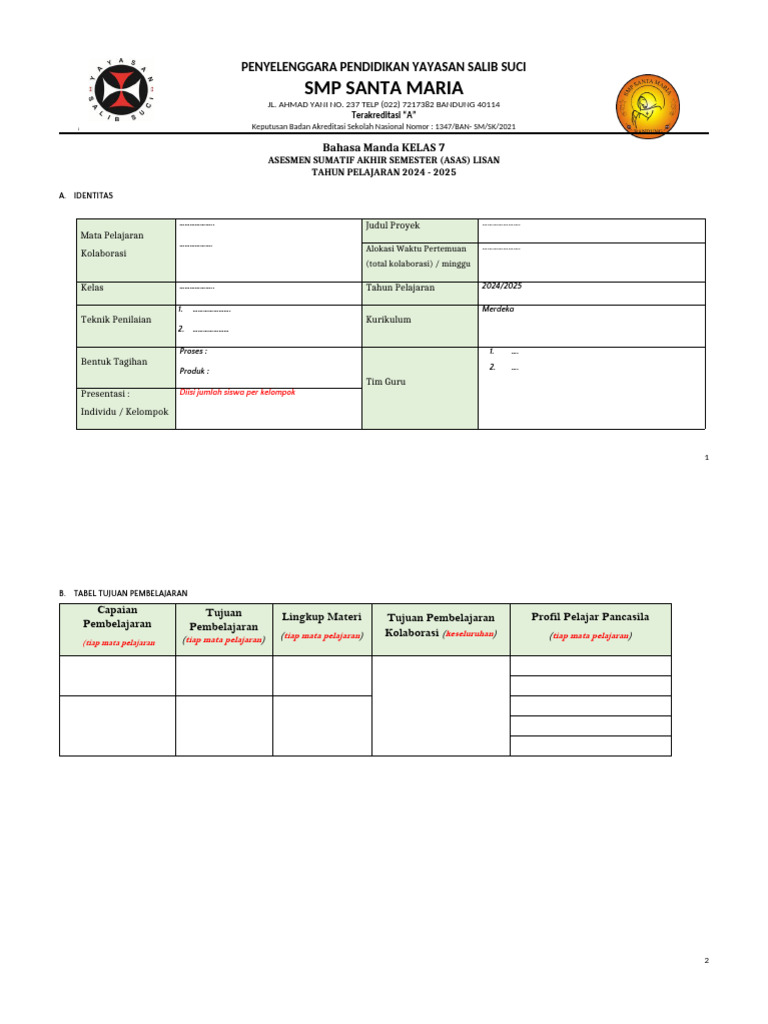 Format Modul ASAS 2425 | PDF