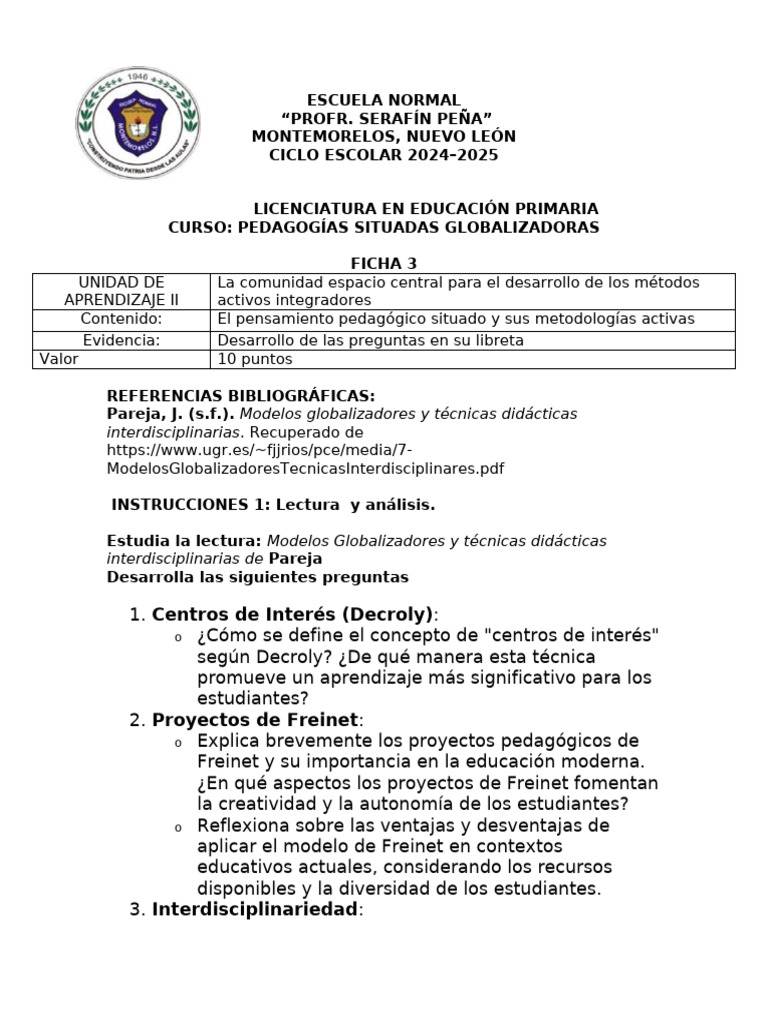 UNIDAD II FICHA 3 | PDF | Interdisciplinariedad | Enseñando