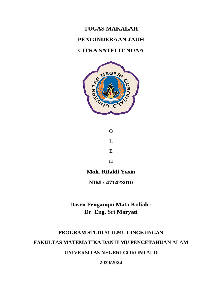 Citra Satelit NOAA: Karakteristik dan Pemanfaatan | PDF