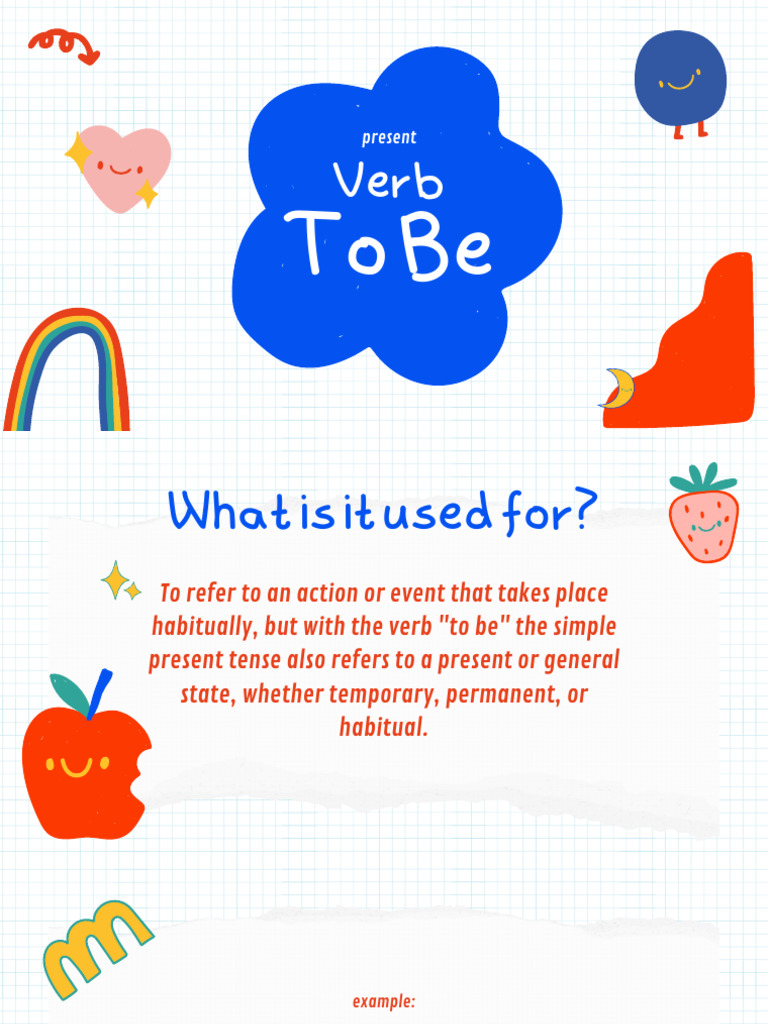 Colorful Fun Illustrative Verb To Be Grammar Presentation EFL Resource ...