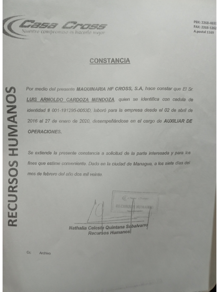 Constancias Laborales | PDF