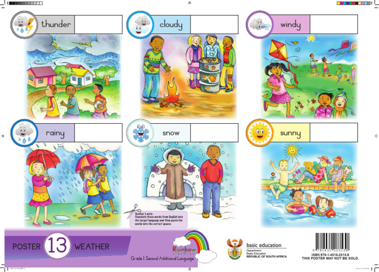 Grade 1 SAL Poster 13 - Weather | PDF