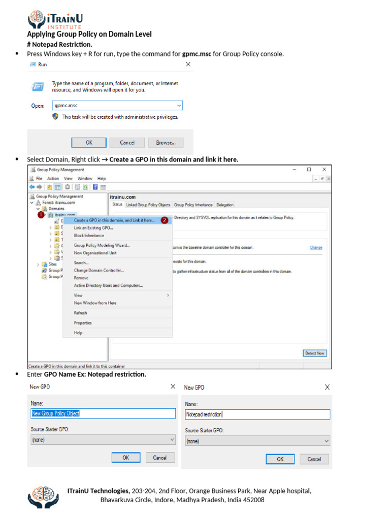 GPMC - Domain Level - Notepad Restriction | PDF | Group Policy ...