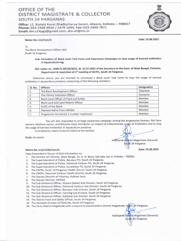 Letter To BDO To Usage Banned Antibiotics Regarding | PDF
