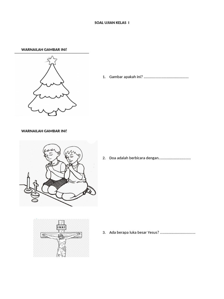 Soal Ujian Kelas 1, Desember 2024 | PDF