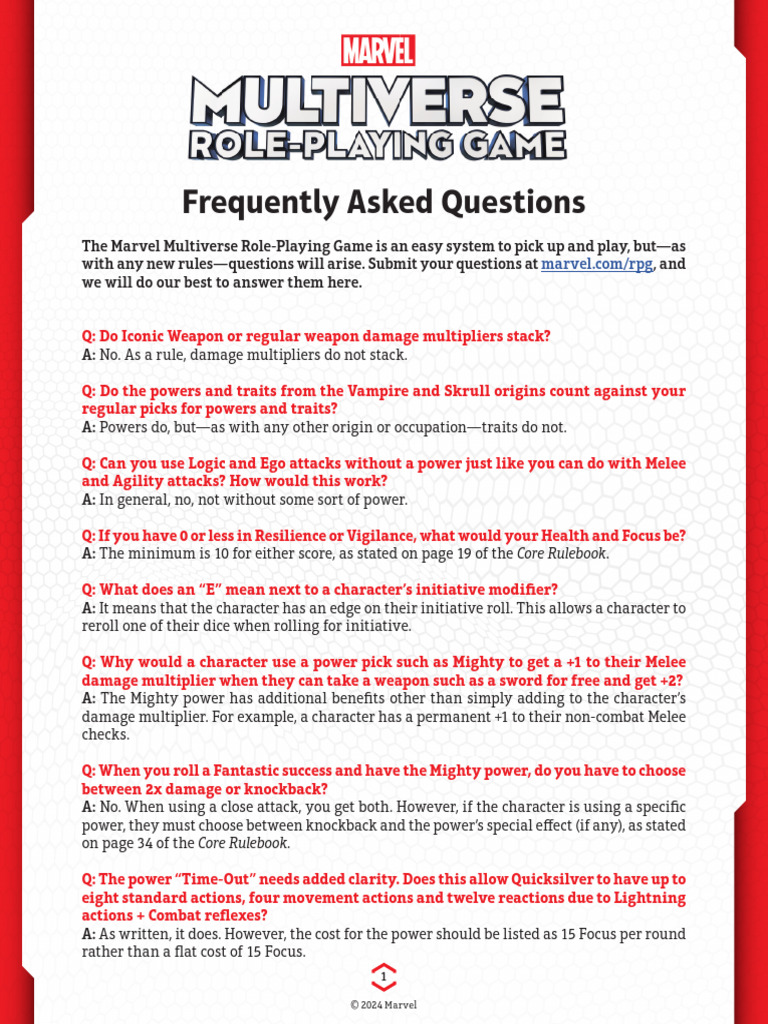 MMRPG_Rules-FAQ_20241220 | PDF