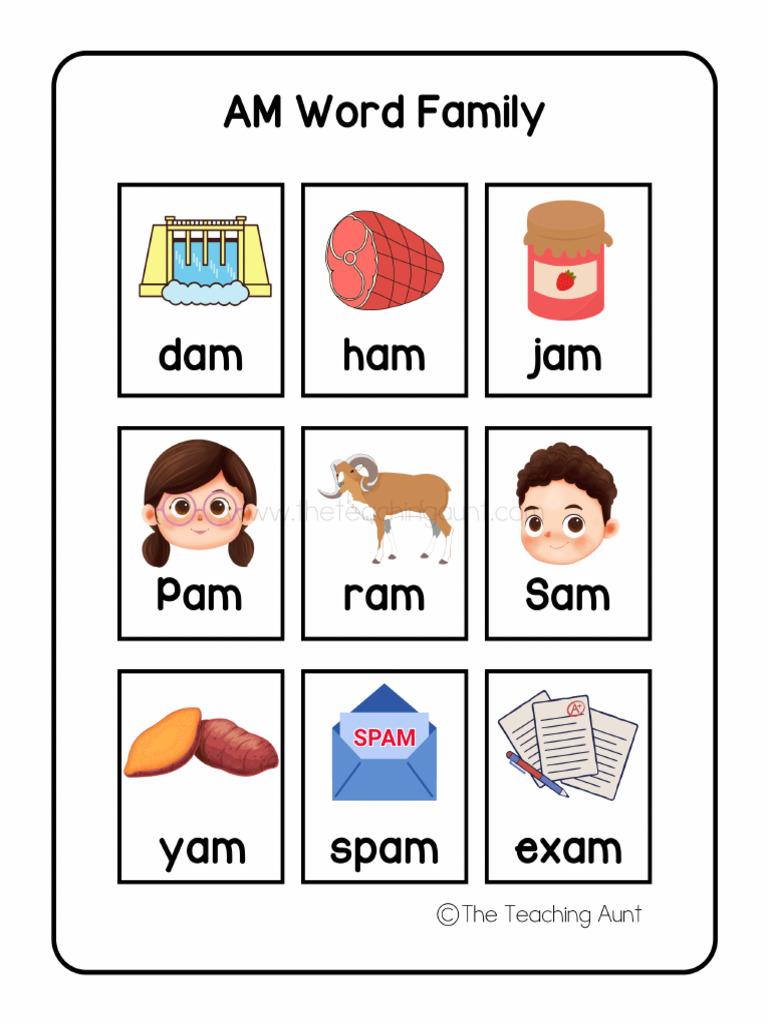 AM Word Family Lists 8.5 | PDF