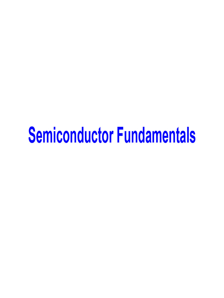 2024_SE_Lec01_Semiconductor Fundamentals_2 (2) | PDF | Doping (Semiconductor) | P–N Junction