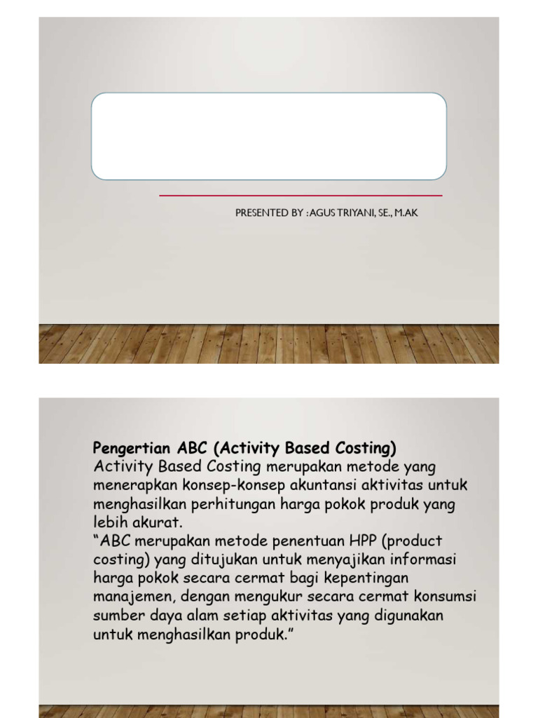 Metode Activity Based Costing (ABC) | PDF