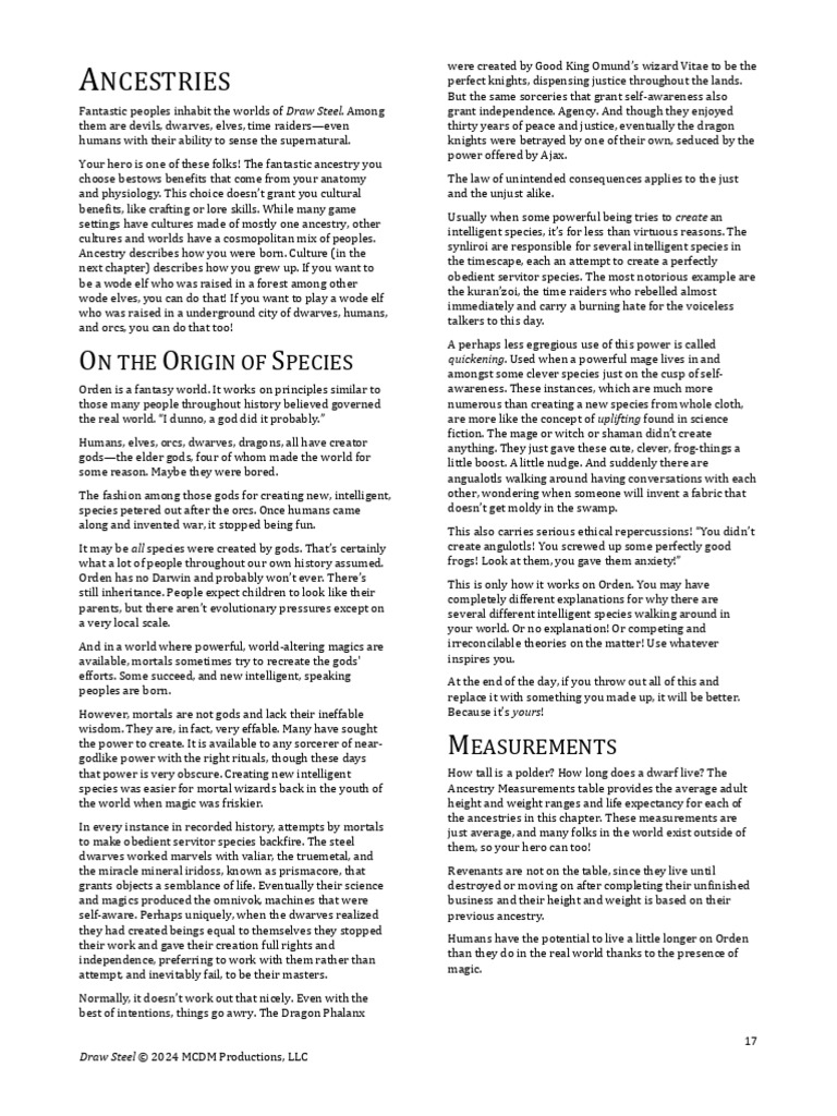 DS2 Ancestries | PDF | Dwarf (Dungeons & Dragons) | Elves