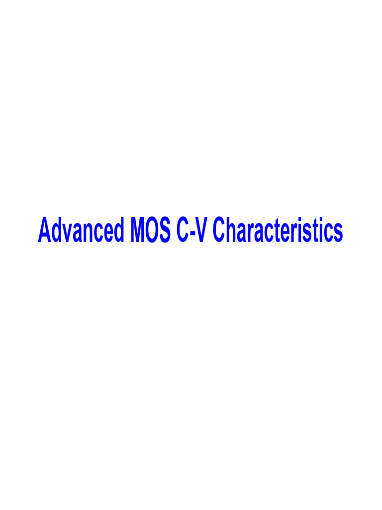 2024_SE_Lec05_Advanced MOSCAP CV | PDF | Mosfet | Computer Engineering