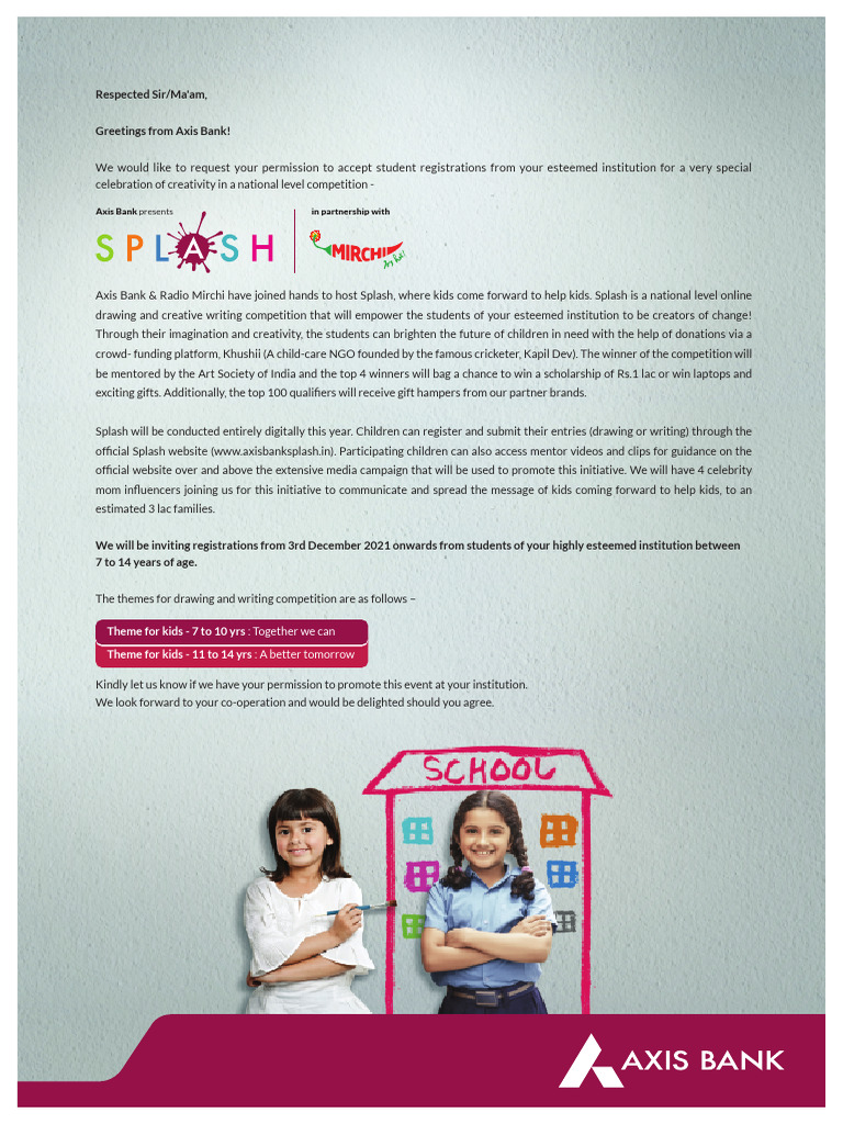 Axis-Splash Permission Letter | PDF