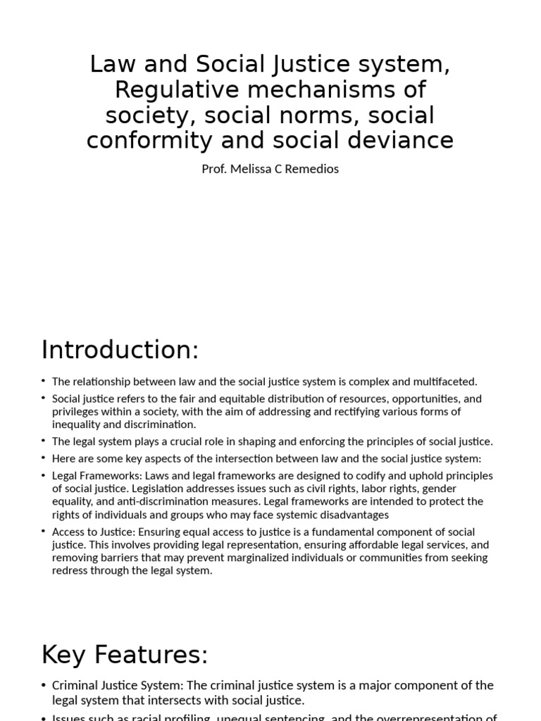 law and social justice system | PDF | Deviance (Sociology) | Social Justice