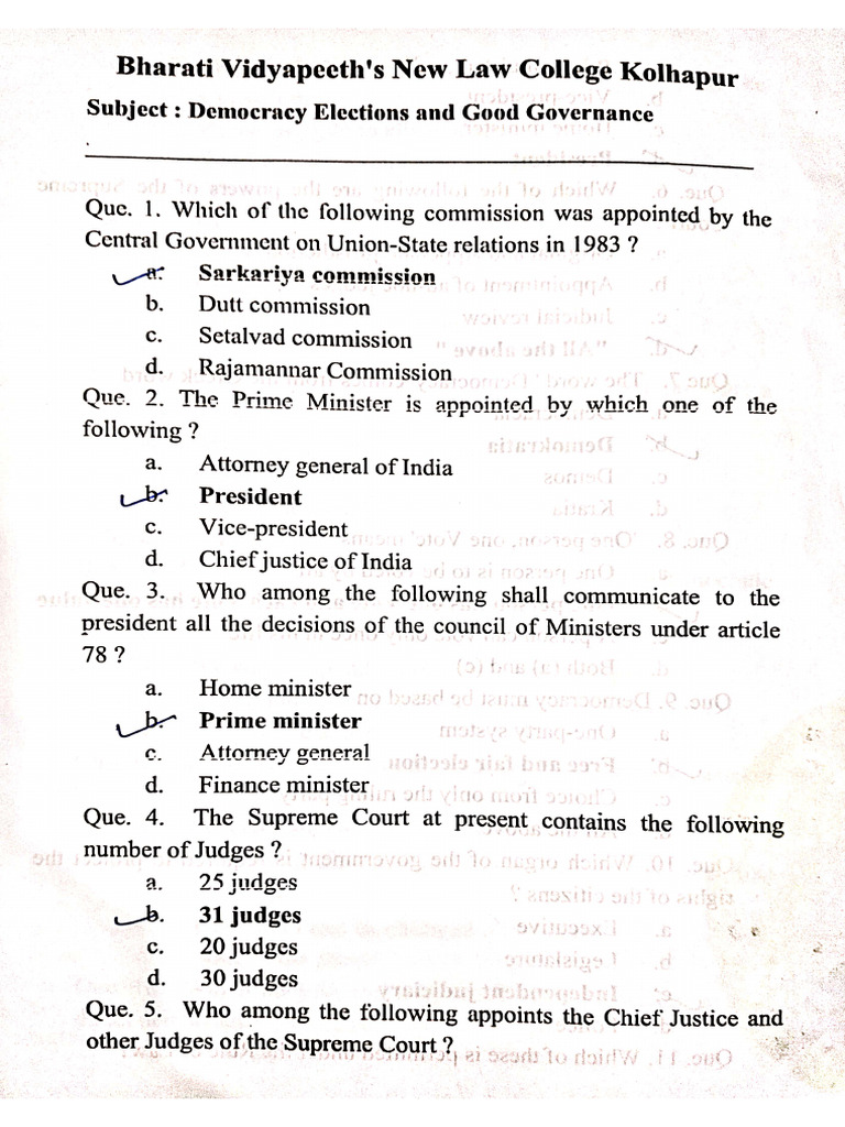 Democracy Election and Good Governance | PDF