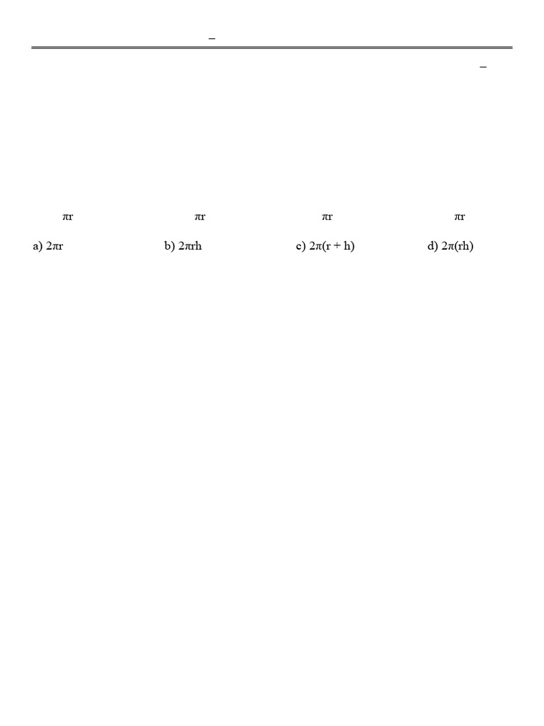 Test Volume Surface Area 2 | PDF | Sphere | Area