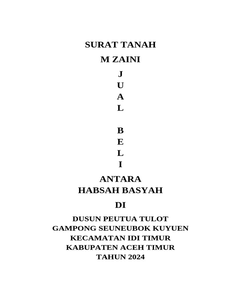 Cover Surat Tanah | PDF